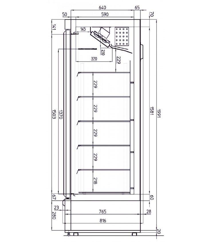 Vitrine verticale négative EIS 165.3 IARP